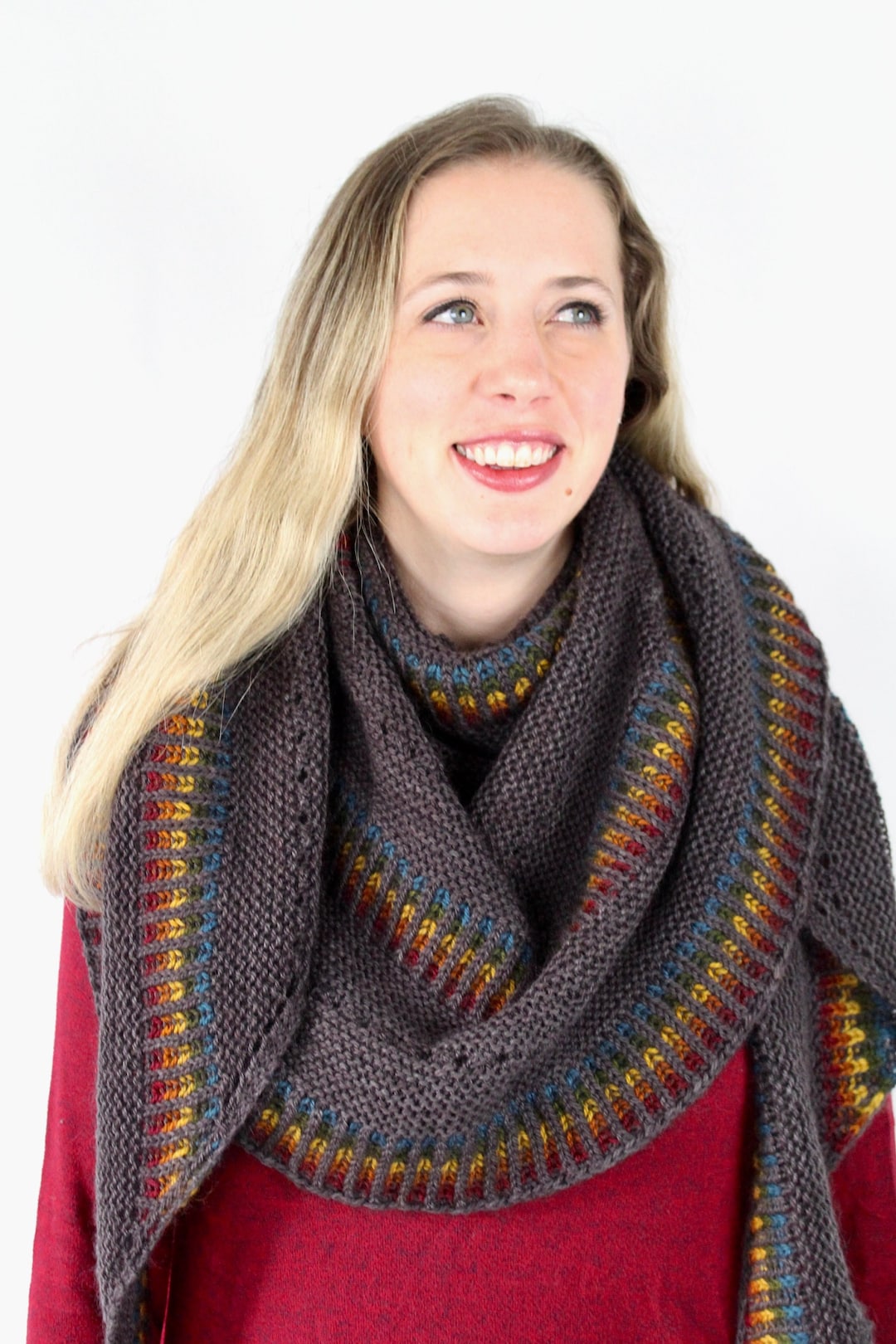 KNITTING PATTERN | Oversized Crescent Shawl Knit With Simple Garter ...