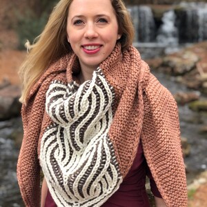 KNITTING PATTERN Bulky Knit Shawl Pattern Quick Knit - Etsy