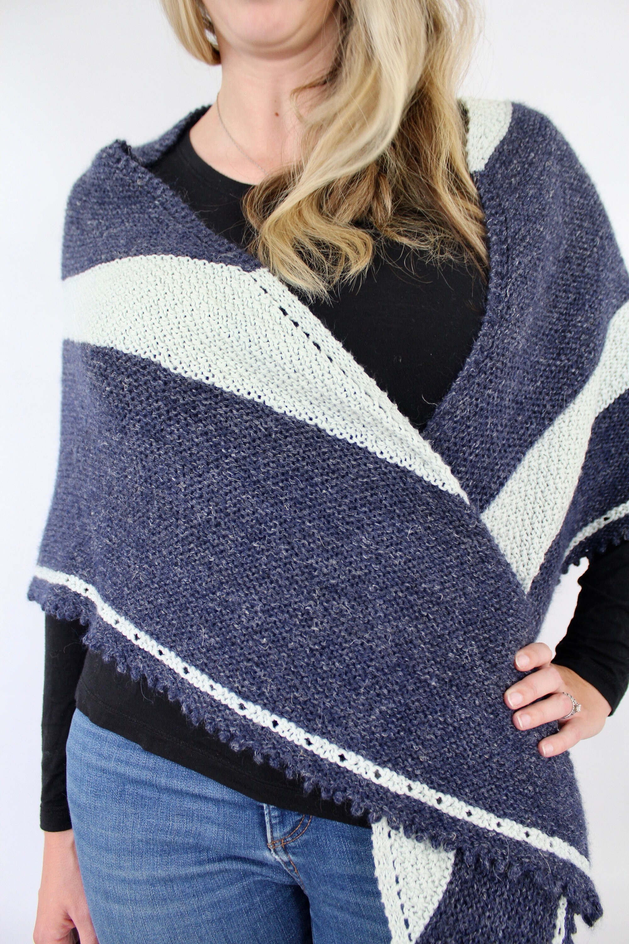 Tiger Lake Shawl Knitting Pattern | Easy Garter Stitch With Seed Stitch ...