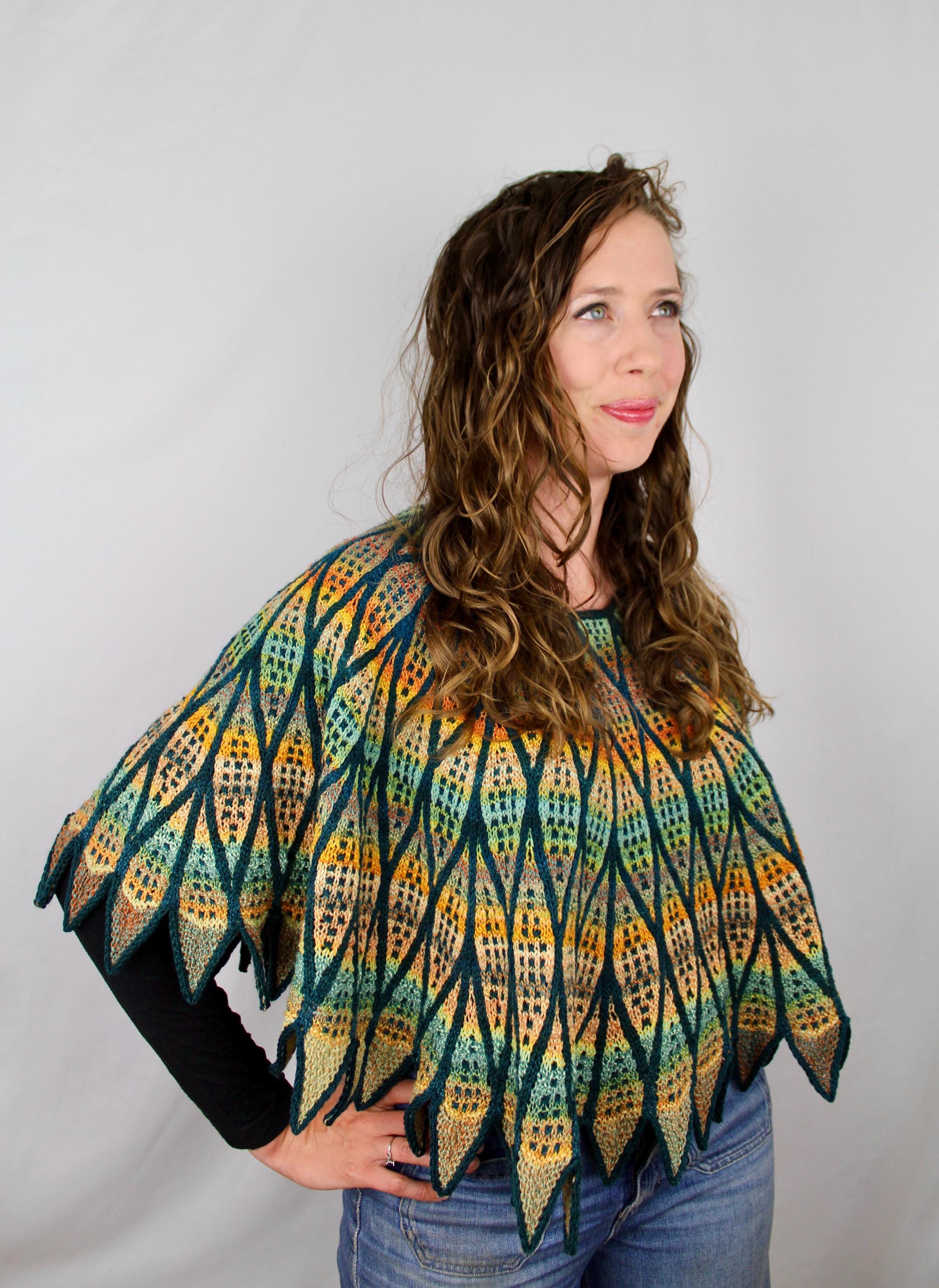 Mosaic Capelet KNITTING PATTERN | Easy Wear Starburst Mosaic Knit ...