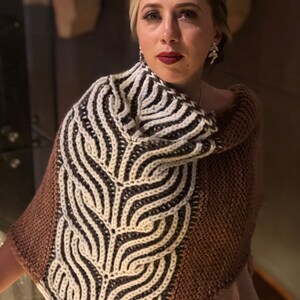 KNITTING PATTERN | Bulky Knit Shawl Pattern, Quick Knit, Brioche ...