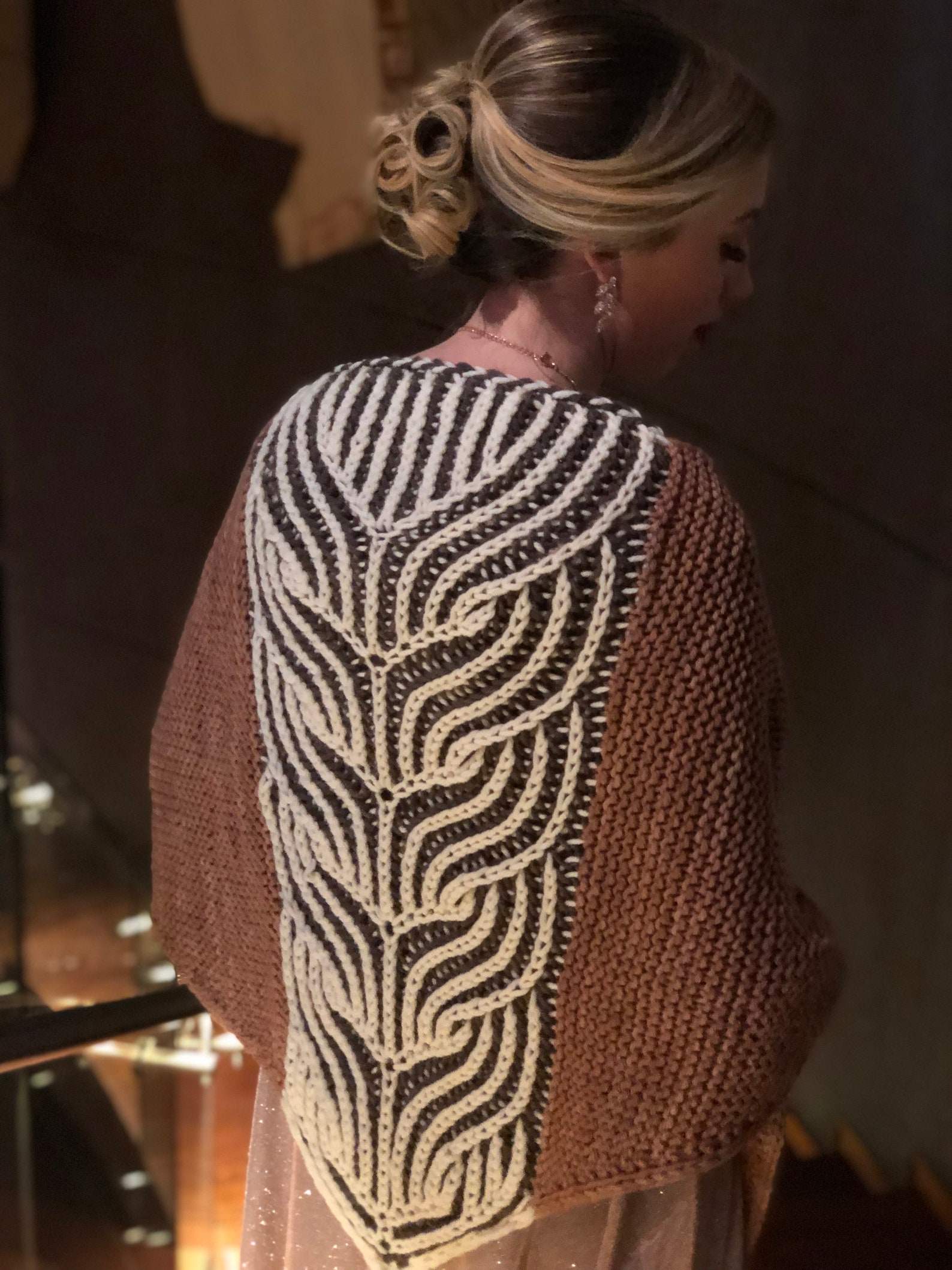 KNITTING PATTERN | Bulky Knit Shawl Pattern, Quick Knit, Brioche ...