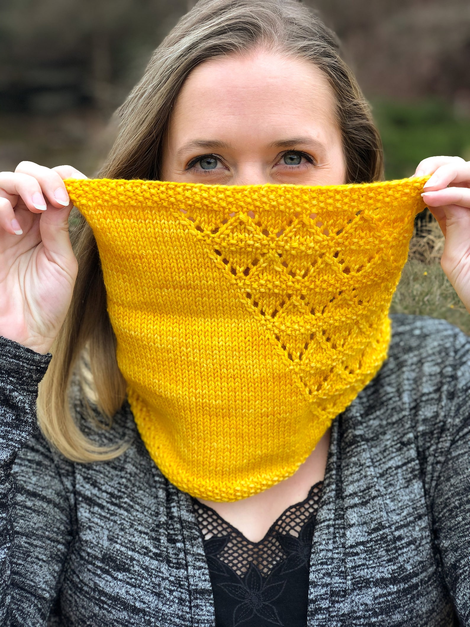 KNITTING PATTERN | Simple Lace Cowl Pattern, DK Weight Knit Accessory ...