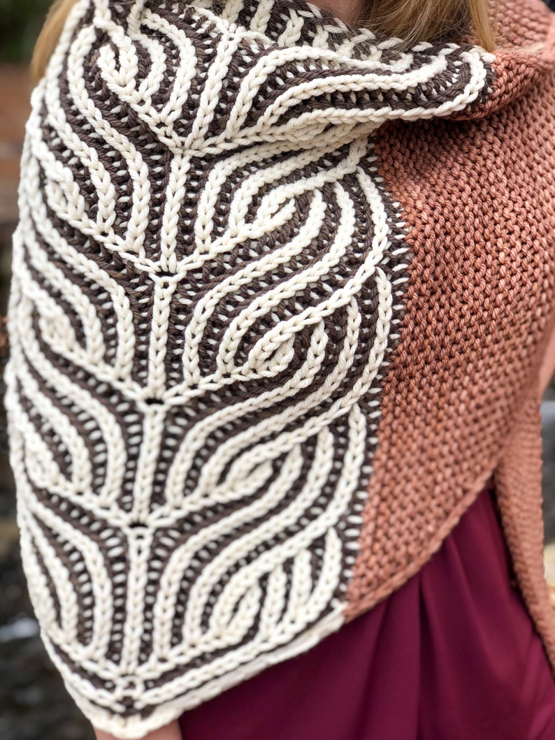 KNITTING PATTERN | Bulky Knit Shawl Pattern, Quick Knit, Brioche ...