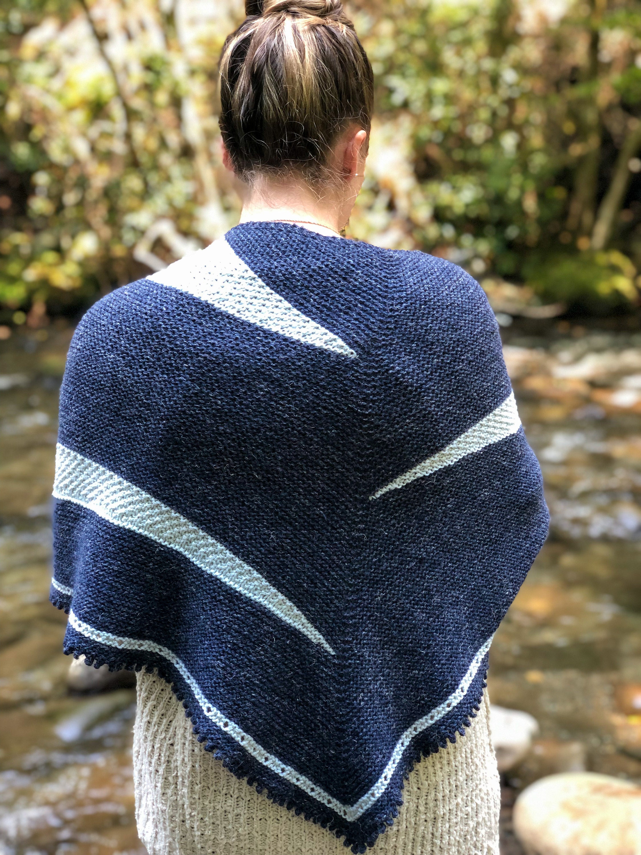 Tiger Lake Shawl Knitting Pattern | Easy Garter Stitch With Seed Stitch ...