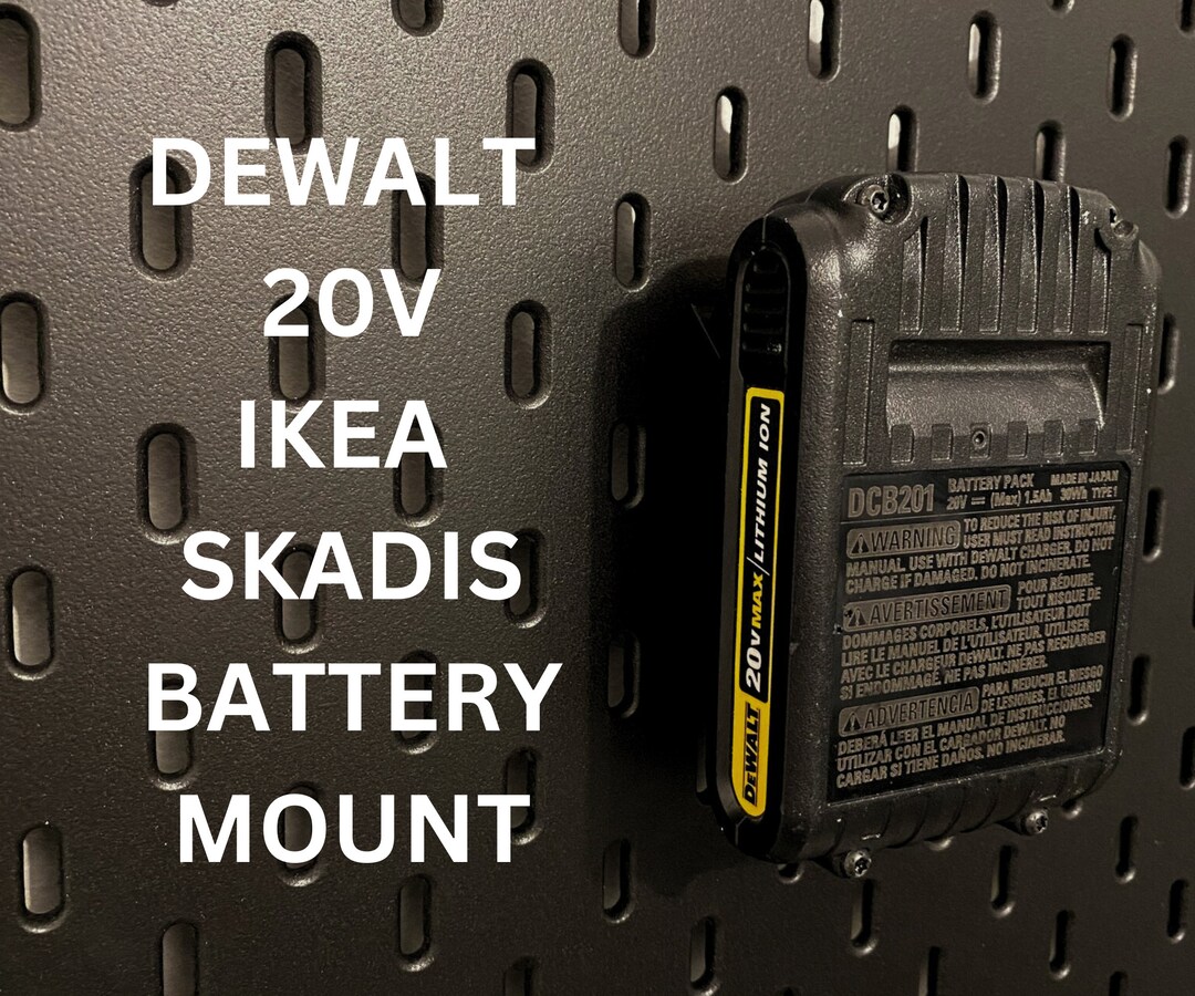 Dewalt 20V Max Battery Ikea Skadis Pegboard Mount | Ikea Skadis Battery ...