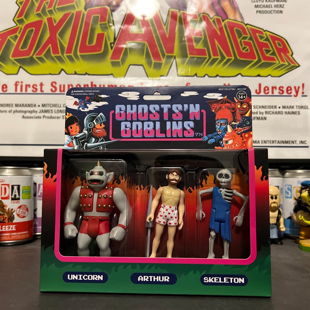 Ghosts N Goblins Reaction Figure 3 Pack Unicorn Arthur Skeleton New - Etsy