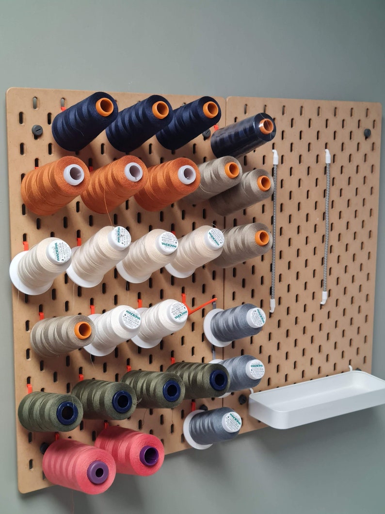 Spool Holder Hooks for Ikea SKADIS Pegboard - Set of 12 Hooks for ...