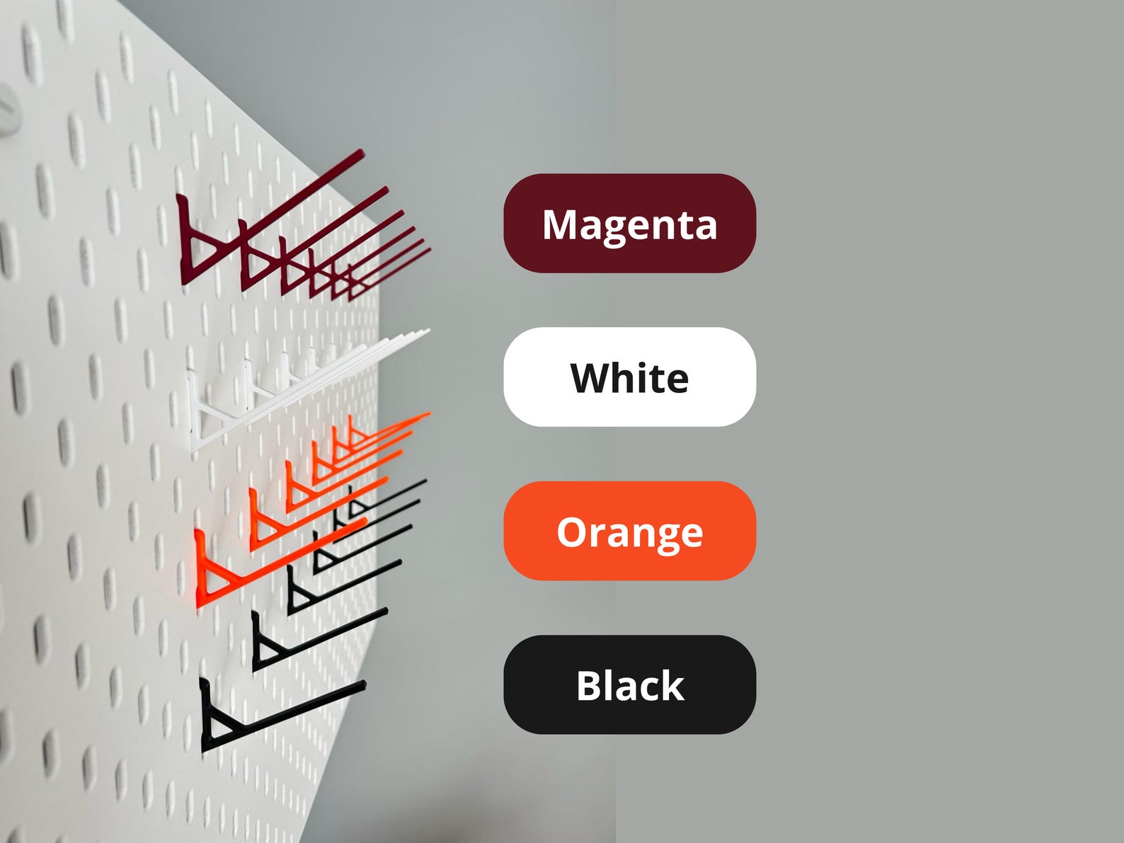 Spool Holder Hooks for Ikea SKADIS Pegboard - Set of 12 Hooks for ...