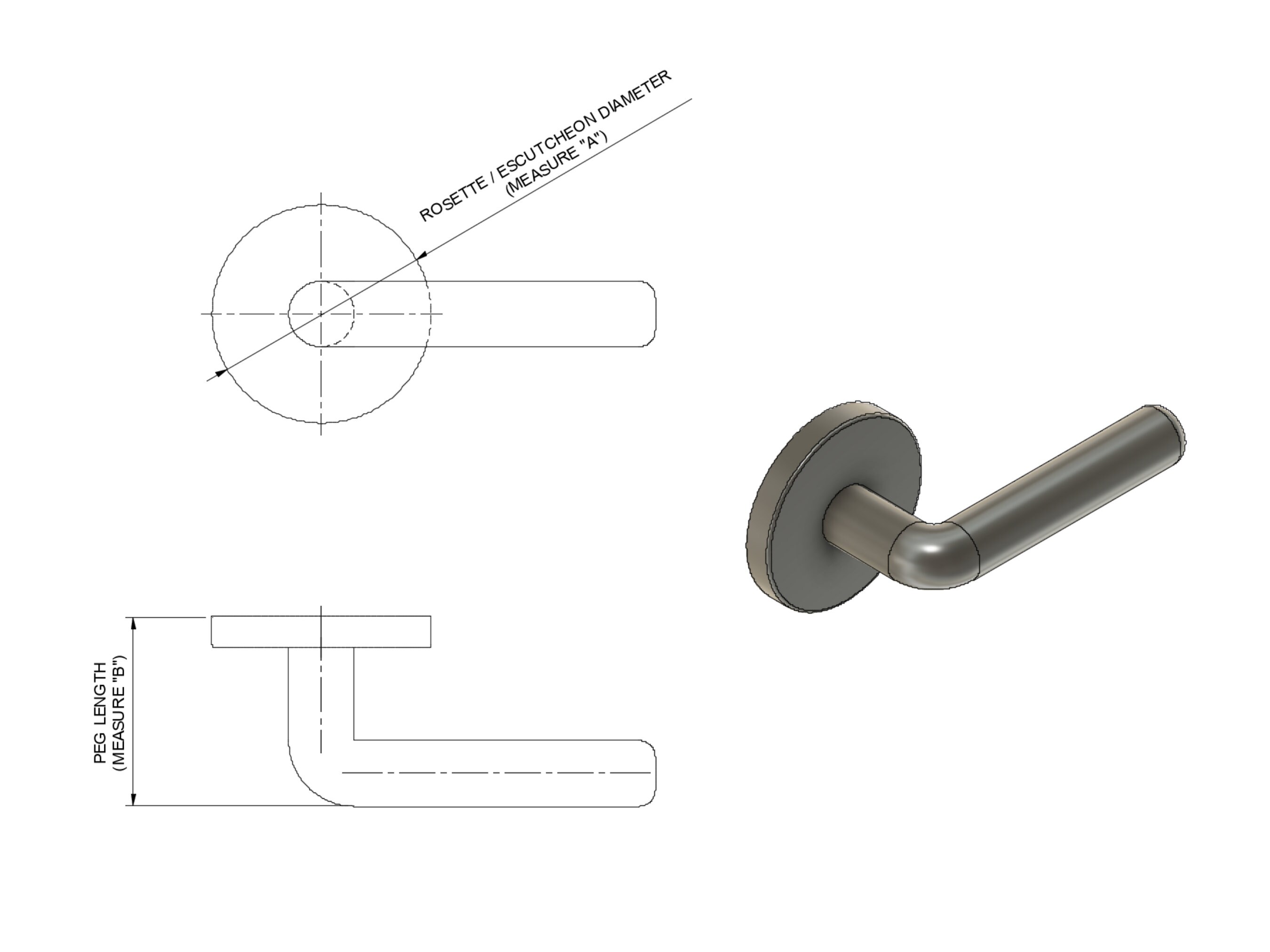 Drawing 3d Door Handle