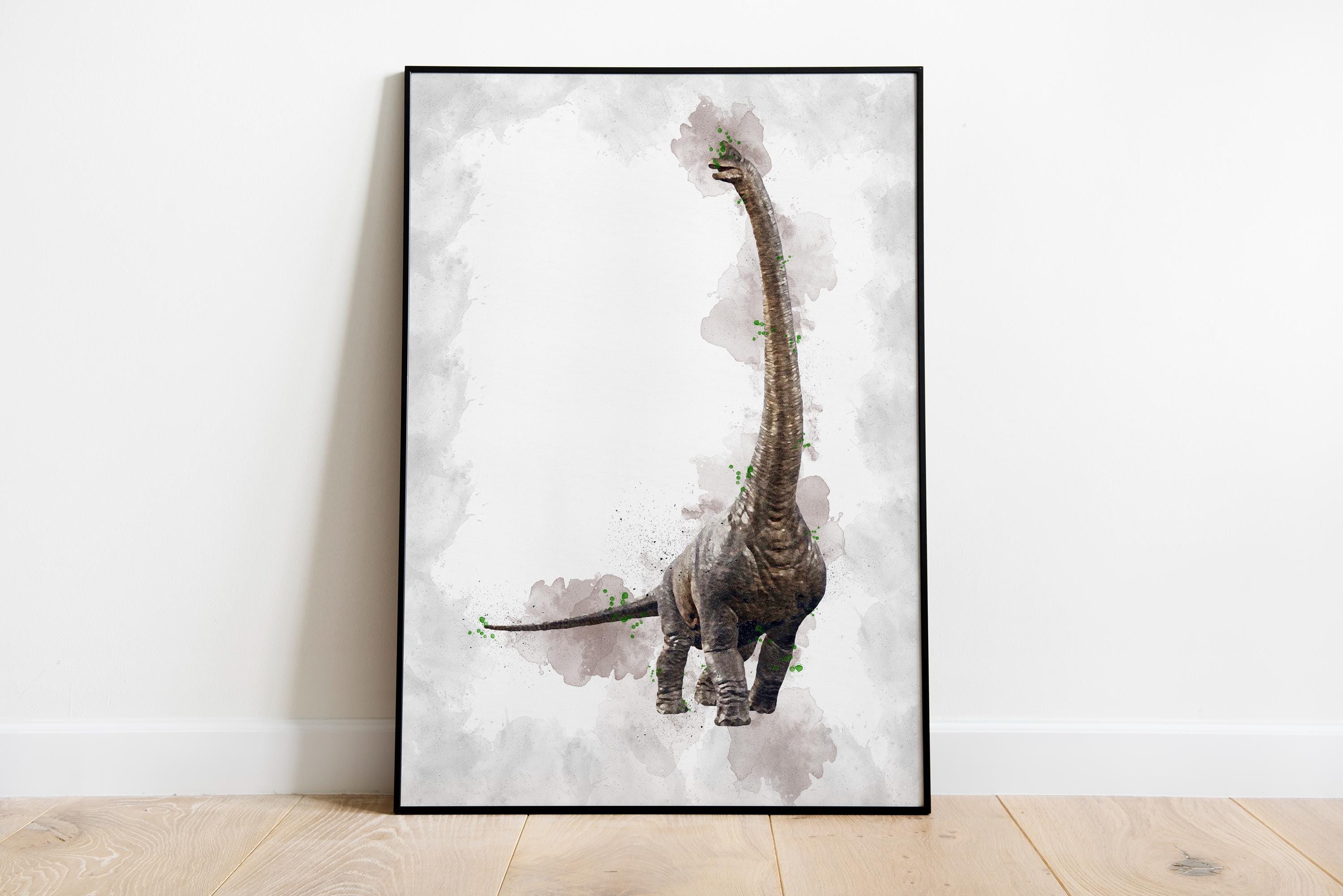 BRONTOSAURUS POSTER - Dinosaurs Poster - Digital Art - Printable Art - Watercolor Art - Wall Art ...