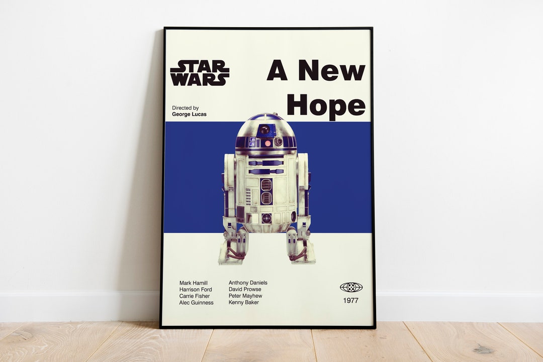 STAR WARS POSTER R2-D2 Poster A New Hope Poster Mid Century Modern ...