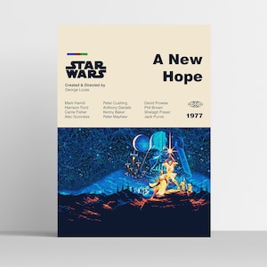 STAR WARS POSTER - A New Hope Poster - Mid Century Modern Poster ...