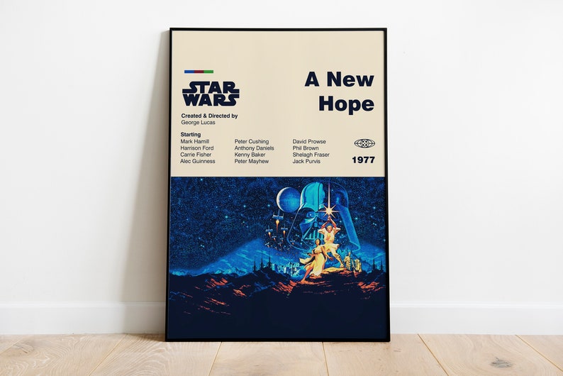 STAR WARS POSTER A New Hope Poster Mid Century Modern - Etsy