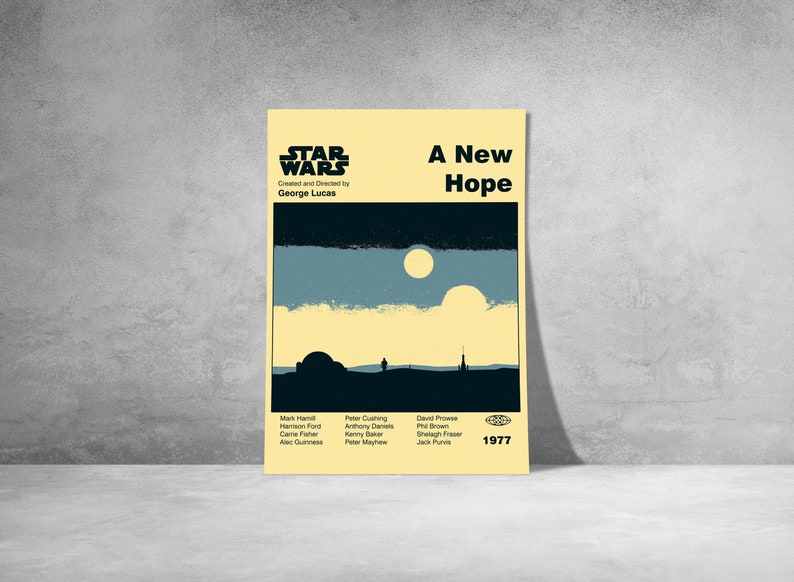 STAR WARS POSTER A New Hope Poster Mid Century Modern - Etsy