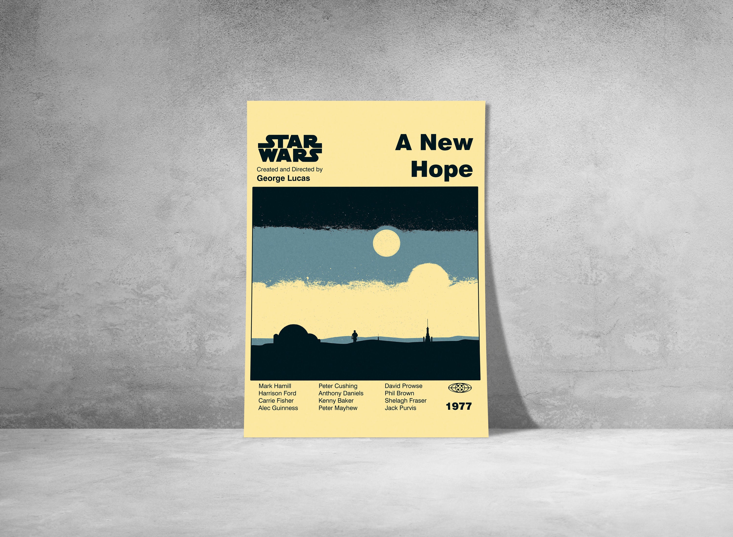 STAR WARS POSTER A New Hope Poster Mid Century Modern Poster Minimalist ...