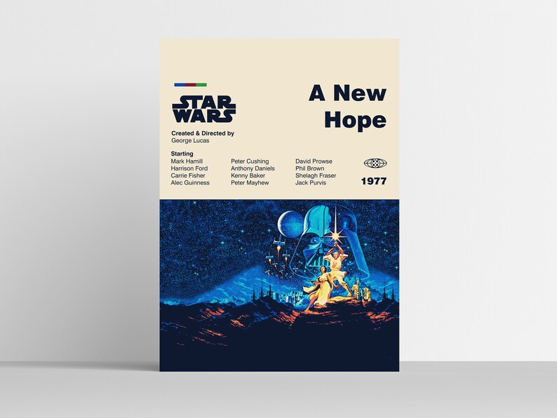 STAR WARS POSTER A New Hope Poster Mid Century Modern - Etsy