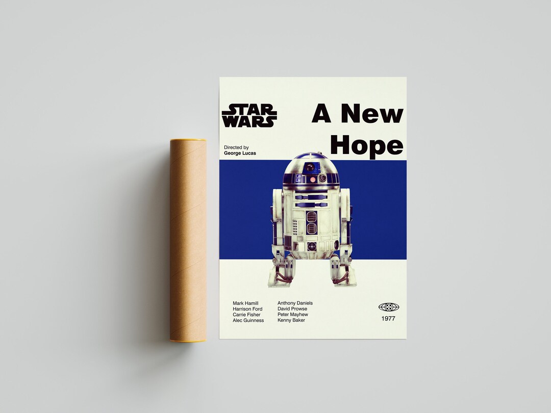 STAR WARS POSTER R2-D2 Poster A New Hope Poster Mid Century Modern ...