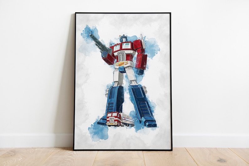 OPTIMUS PRIME POSTER - Transformers Poster - Watercolor Art - Printable ...