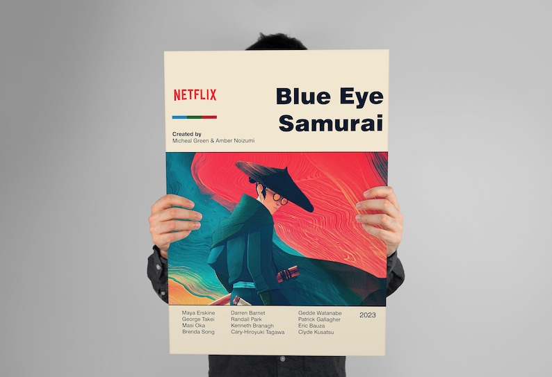 BLUE EYE SAMURAI Anime Poster Digital Art Printable Art Wall Art Mid ...