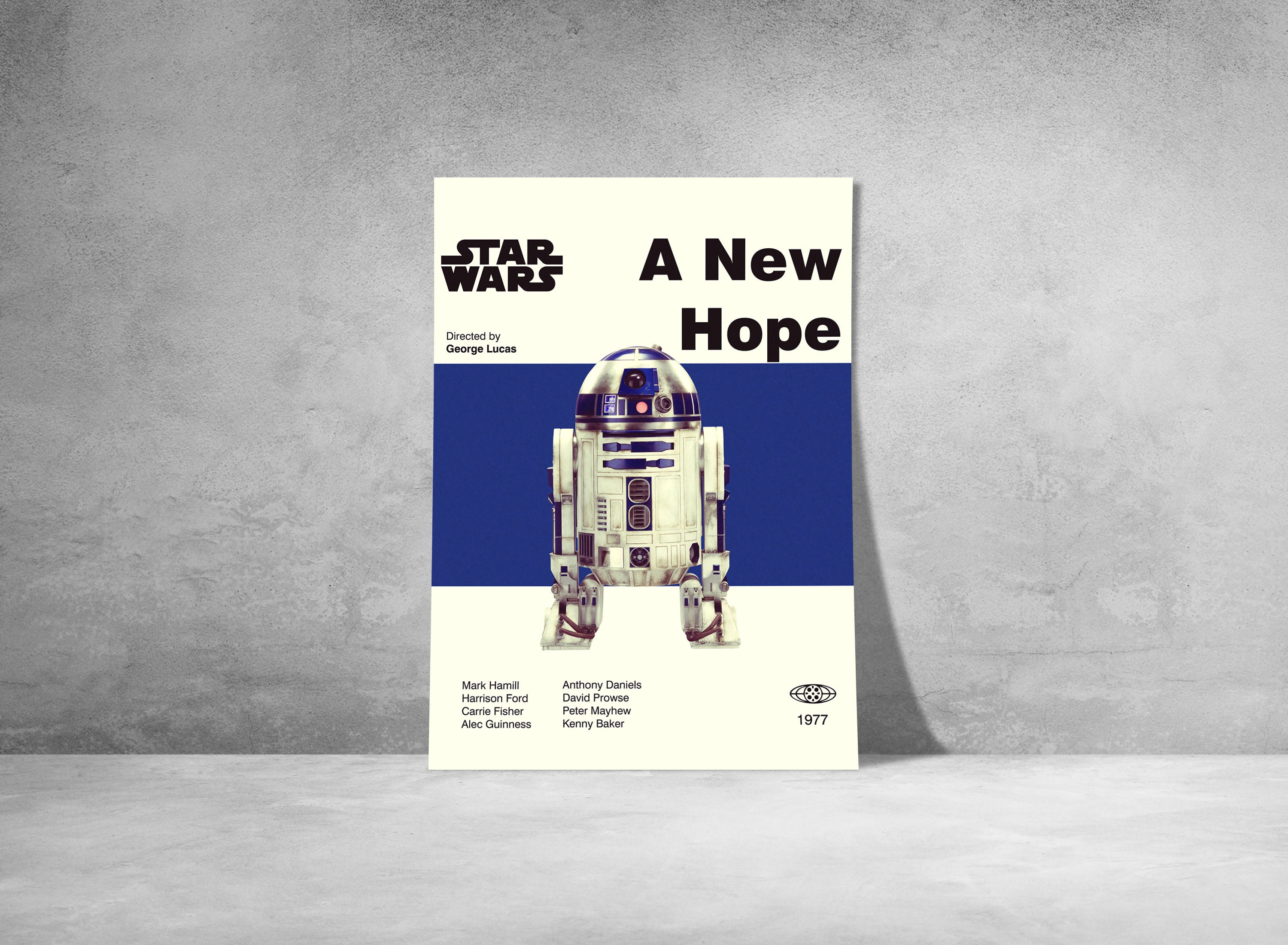 STAR WARS POSTER R2-D2 Poster A New Hope Poster Mid Century Modern ...