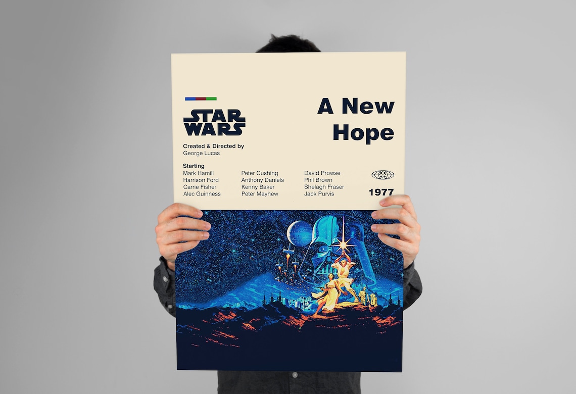 STAR WARS POSTER A New Hope Poster Mid Century Modern - Etsy