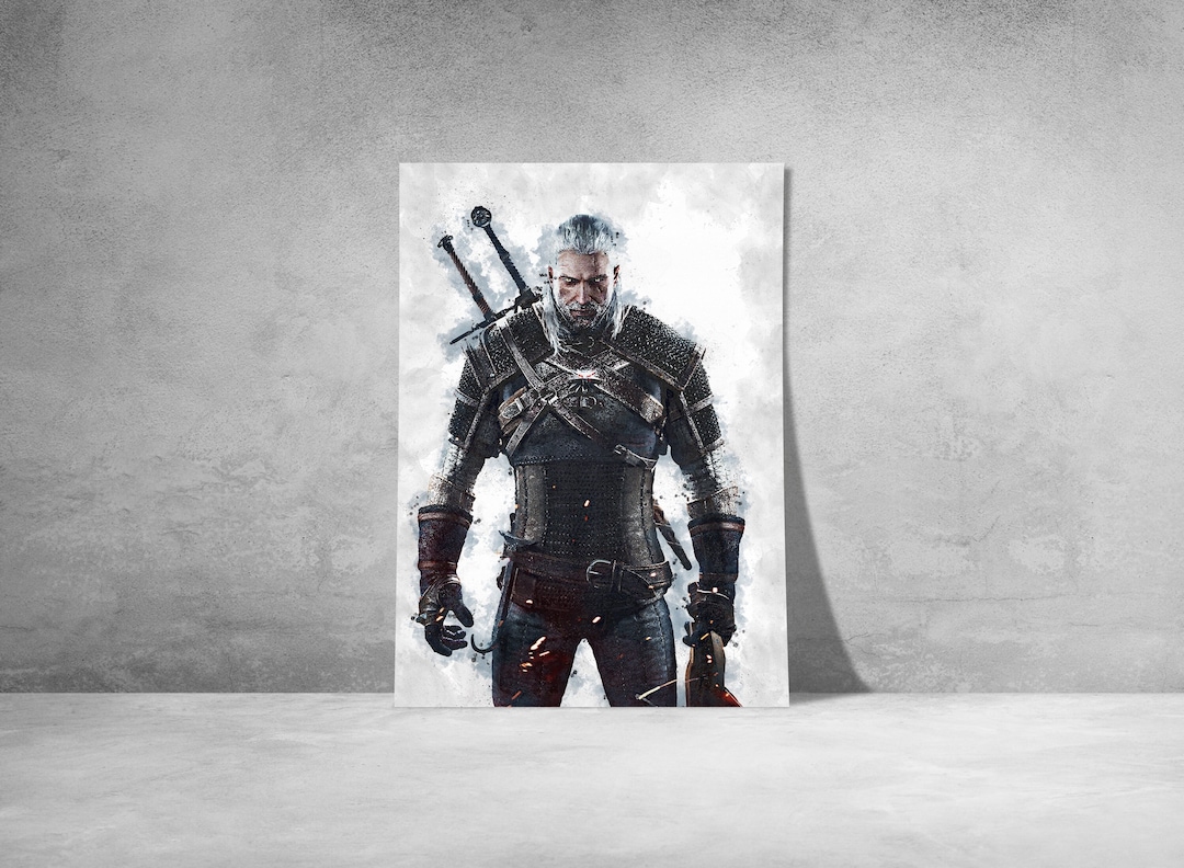 THE WITCHER POSTER - Geralt of Rivia - Gaming Poster - Watercolor Art ...