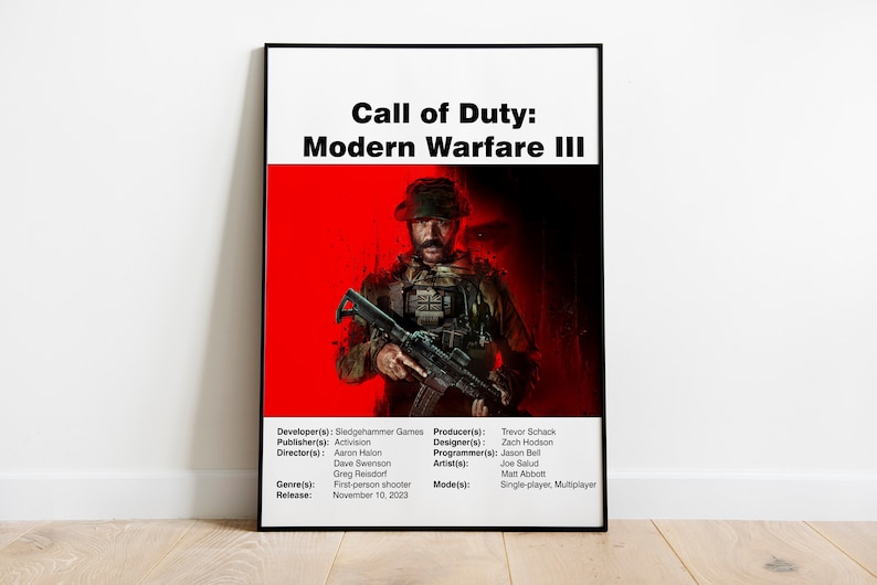 CALL of DUTY POSTER Gaming Poster Mid Century Modern Art Digital ...
