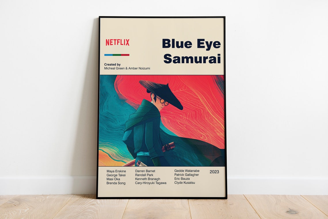 BLUE EYE SAMURAI Anime Poster Digital Art Printable Art Wall Art Mid ...