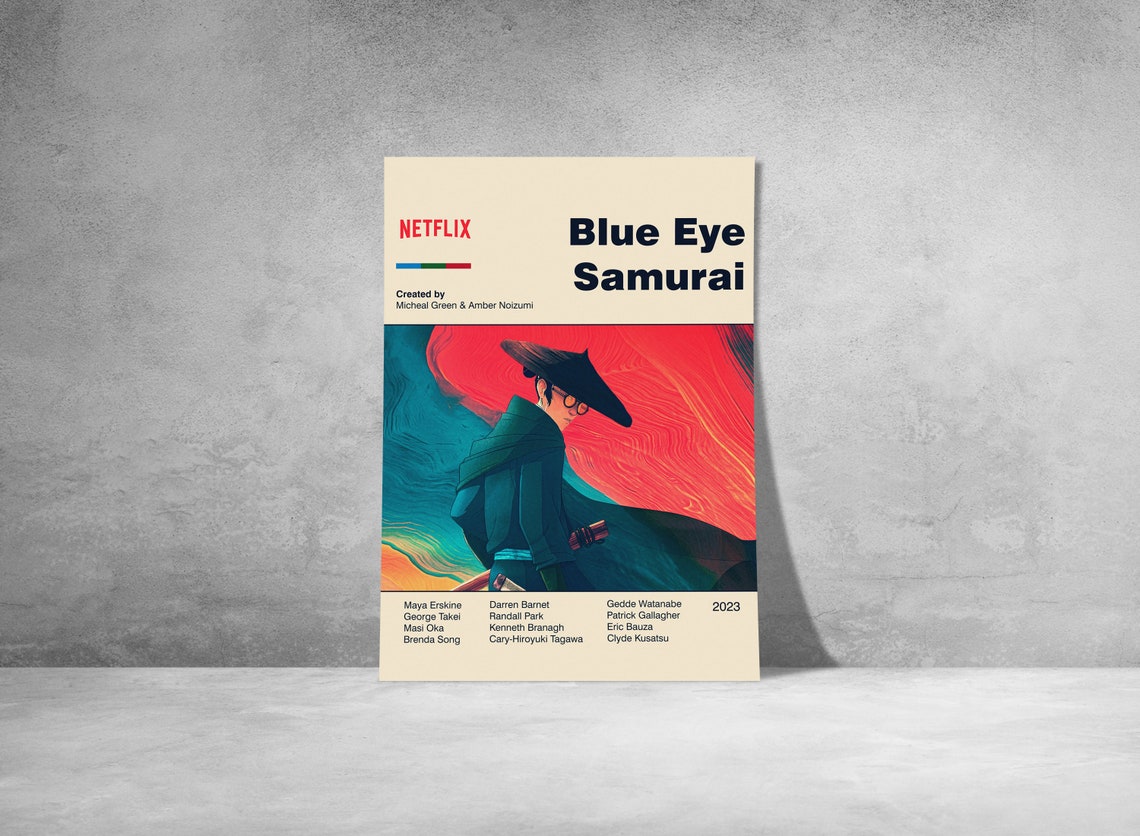 BLUE EYE SAMURAI Anime Poster Digital Art Printable Art Wall Art Mid ...