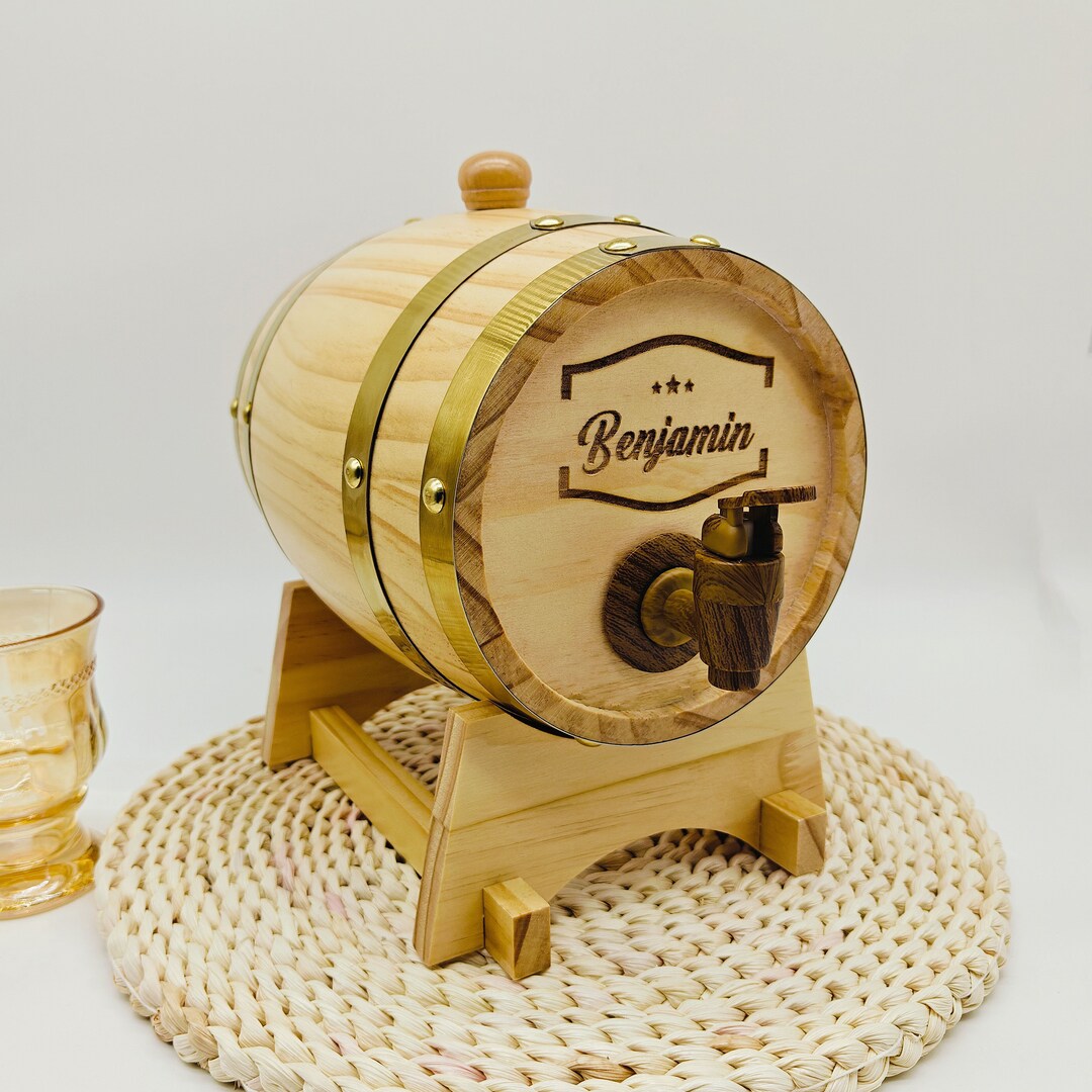 Engraved Whiskey Barrel Complete Set Includes Rack and Barrel Groomsman ...