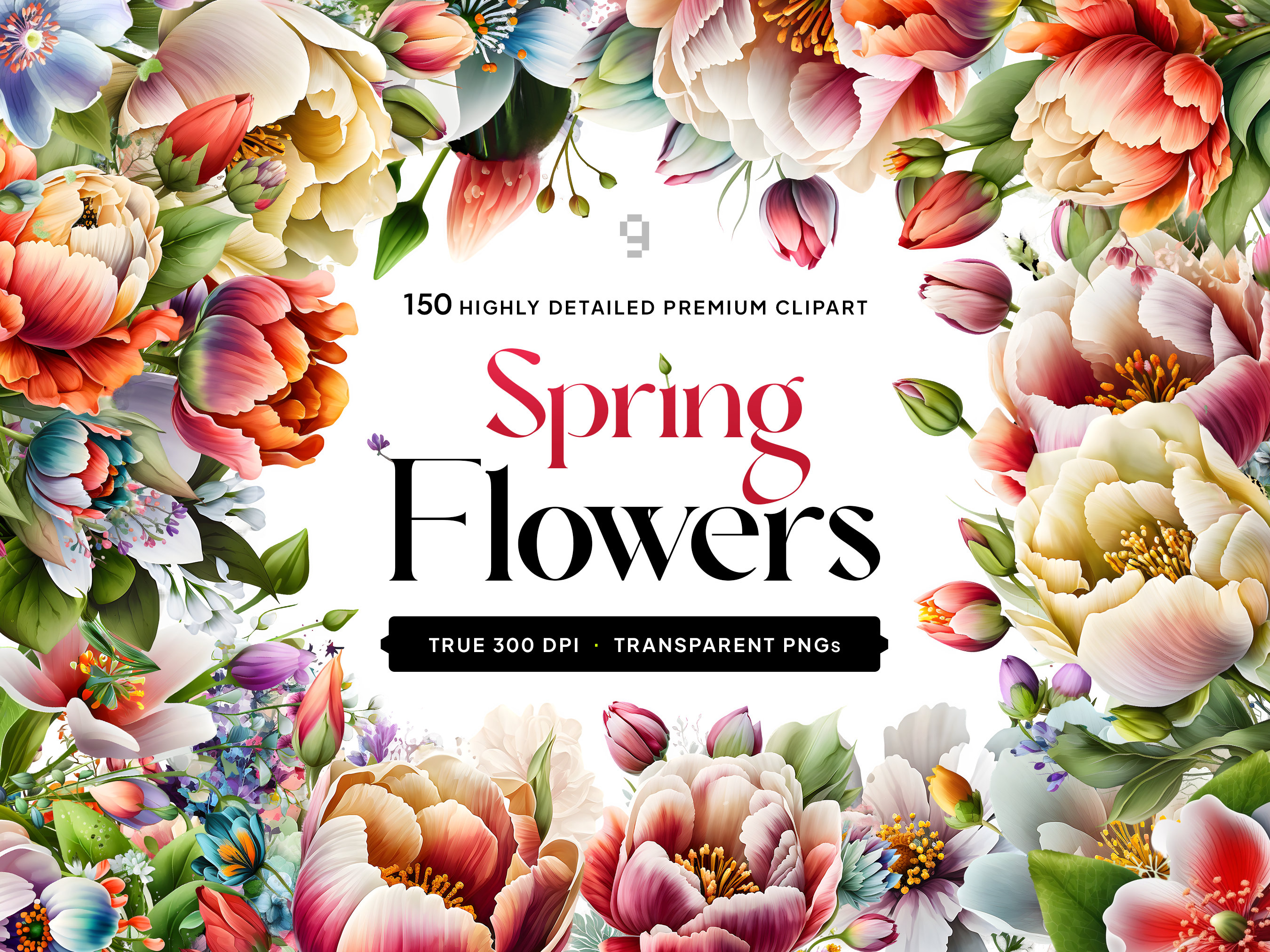 150 Spring Flowers PNG, Premium Floral Clipart, Spring & Summer ...