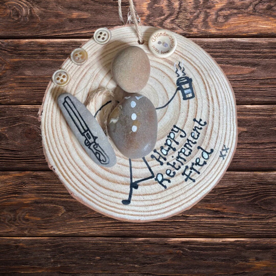 Happy Retirement Pebble Art Plaque Male - Etsy