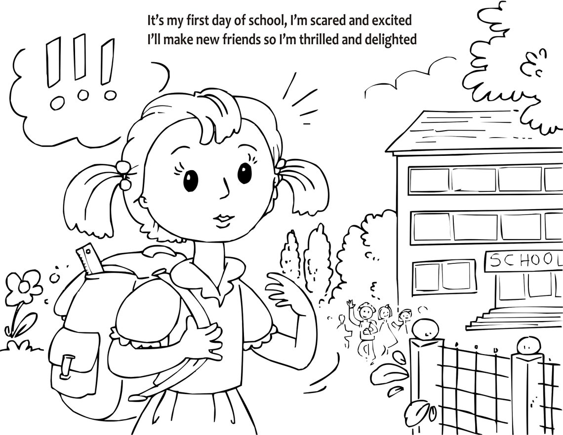 Printable Children's Storybook and Coloring Pages for Kids My First Day ...