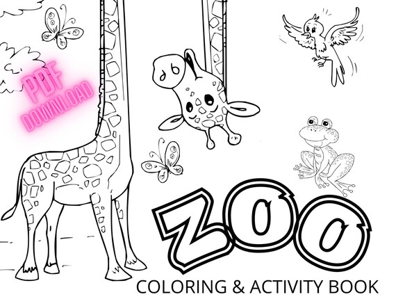Zoo Coloring Book PDF Digital Download Coloring Pages for - Etsy