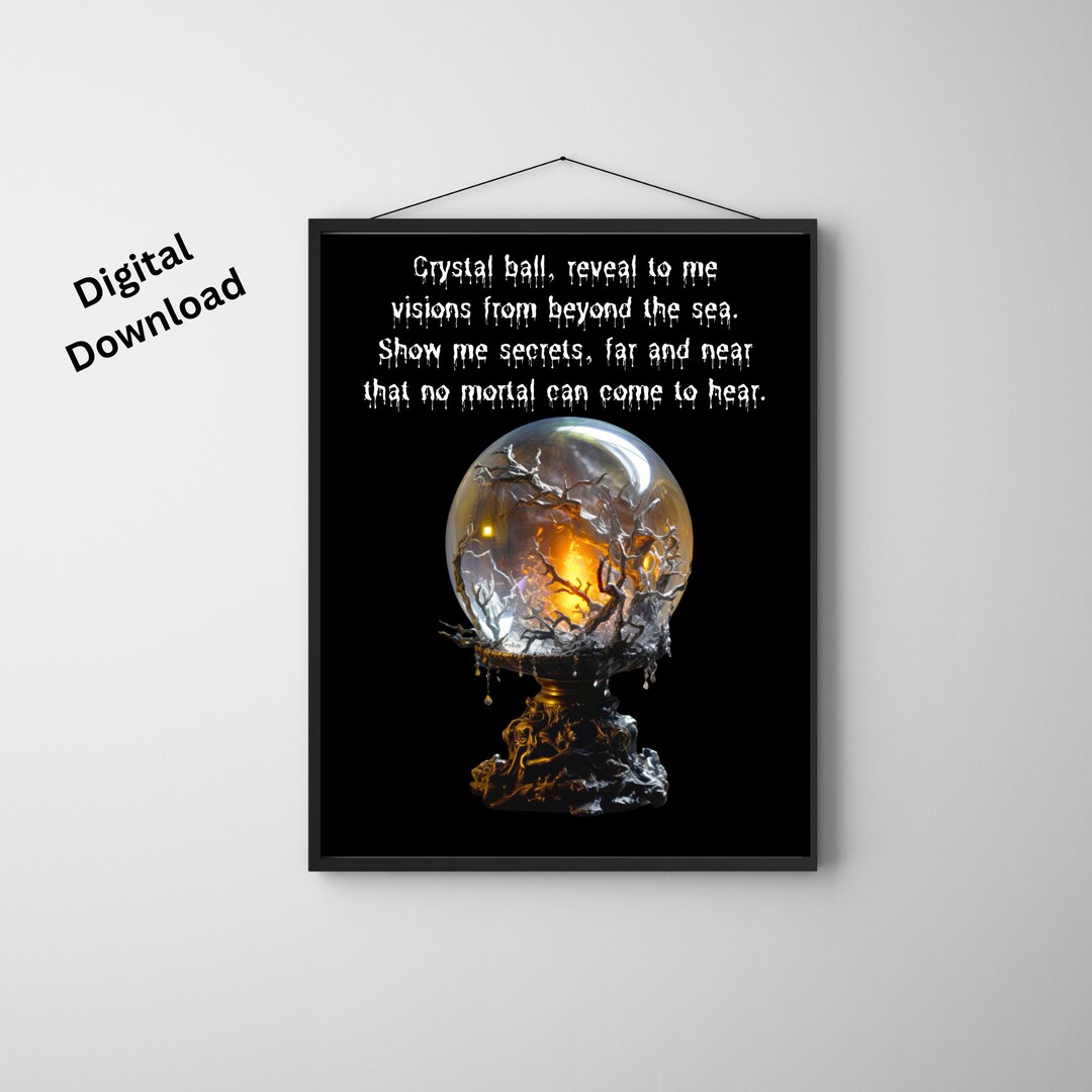 Crystal Ball Halloween Print Digital Download Printable Halloween Art ...