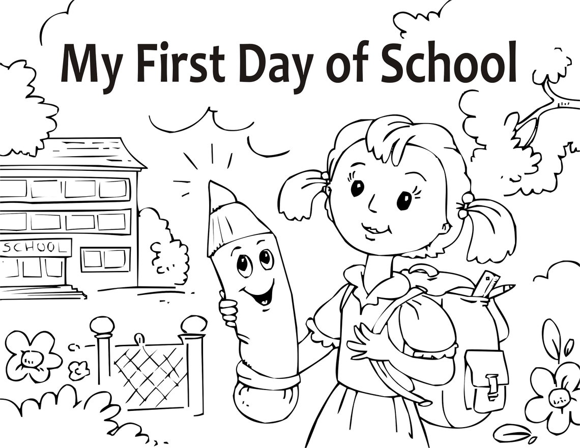 Printable Children's Storybook and Coloring Pages for Kids My First Day ...