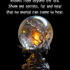 Crystal Ball Halloween Print Digital Download Printable Halloween Art ...