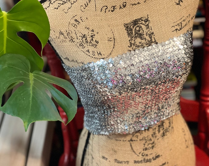 Silver Sequin Tube Top - Etsy