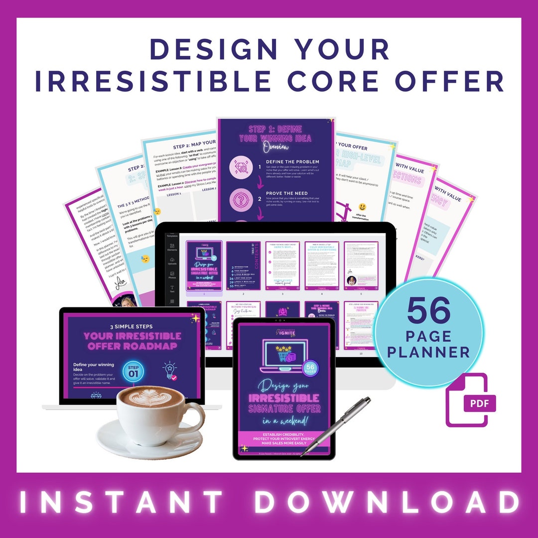 Irresistible Offer Planner: Printable Workbook for Coaches (PDF) - Etsy