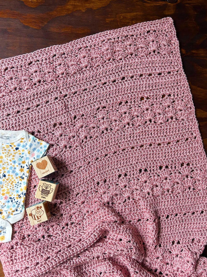 Lacey Crochet Baby Blanket Pattern: Farmhouse Lace Baby Blanket Pattern ...