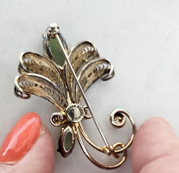 Jade Fleur De Lis Brooch Vintage c1930s Art Deco 800 … - Gem