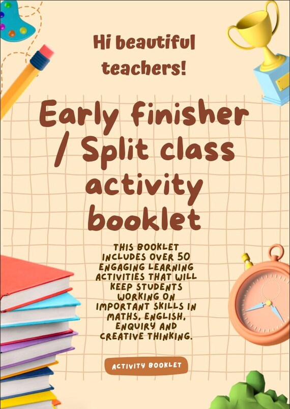 Early Finishers/ Split Class Activity Booklet - Etsy