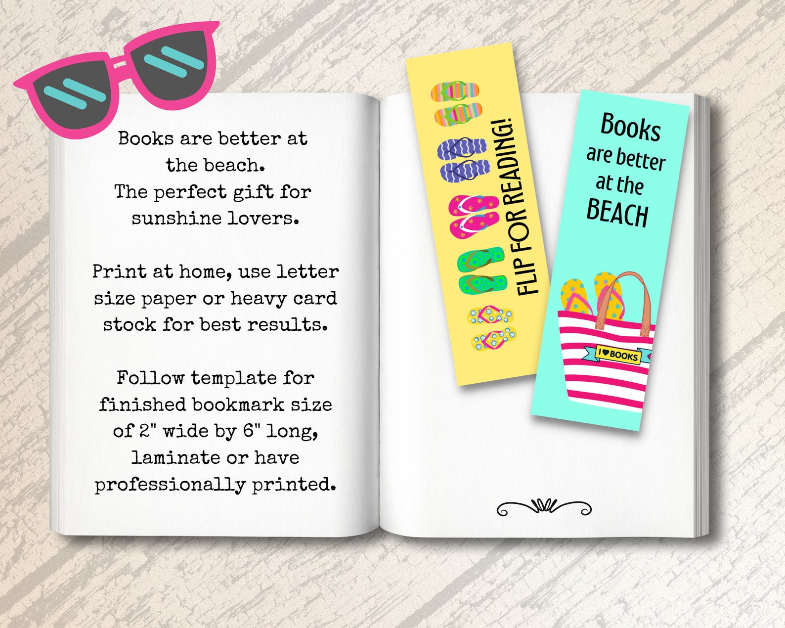 BEACH Bookmark Bundle Instant Download 4 Beach Themed - Etsy