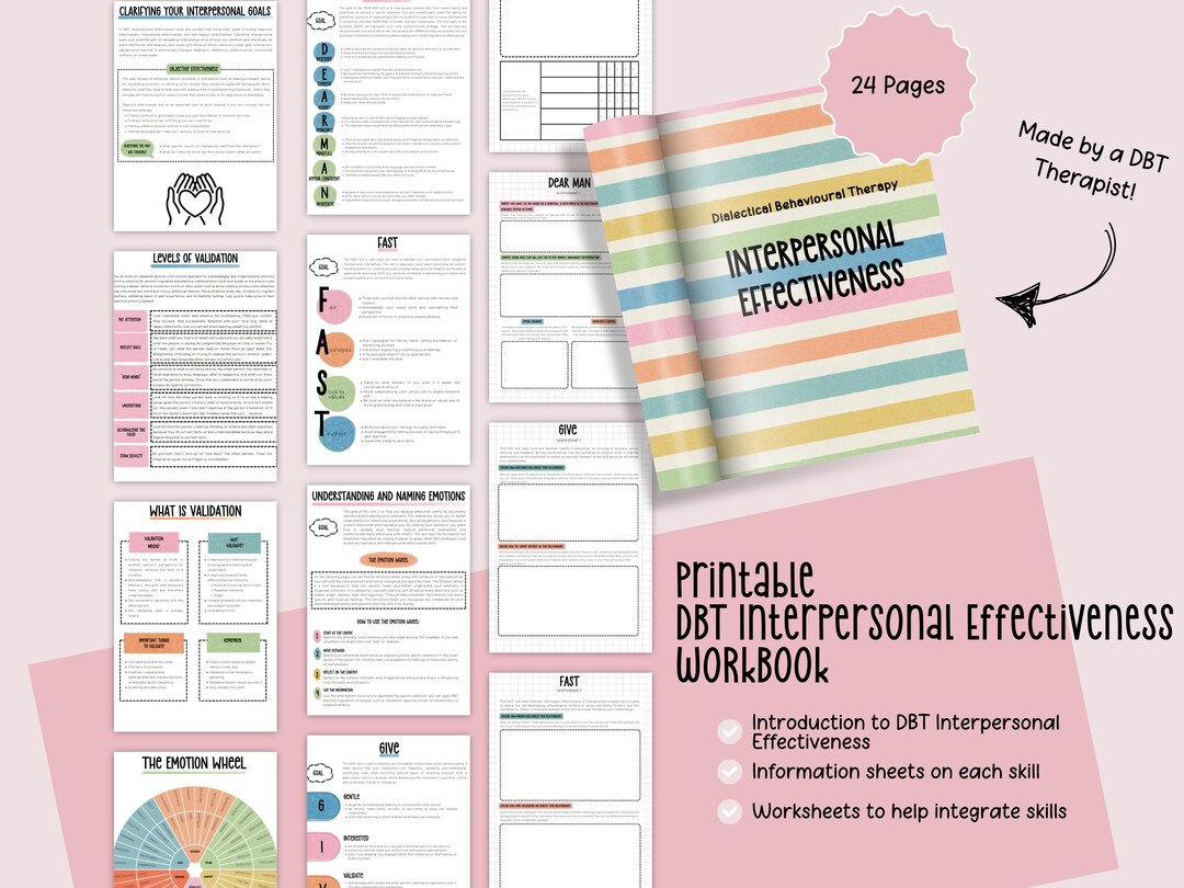 Printable DBT Interpersonal Effectiveness Workbook & Worksheets - Etsy