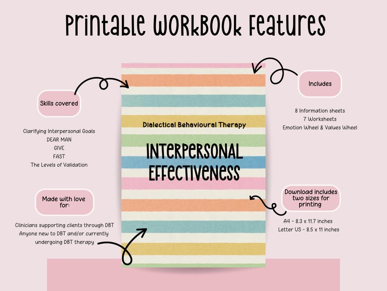 Printable DBT Interpersonal Effectiveness Workbook & Worksheets - Etsy