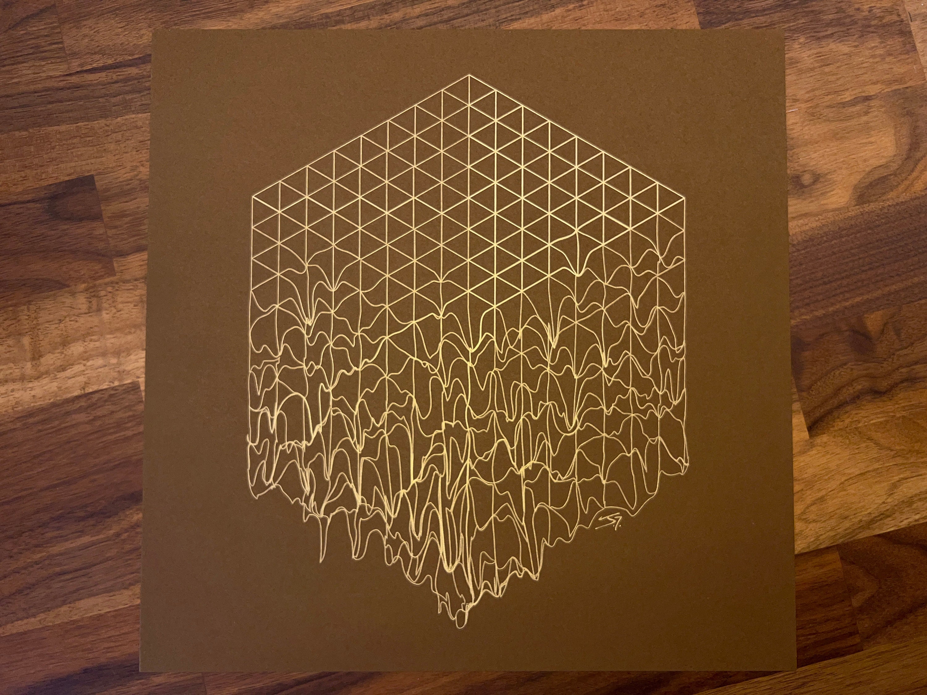 Abstract Melt Art, Drip Hexagon Artwork, Generative Pen Plot Modern ...