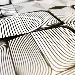 Striking Moiré Pattern Plotter Art Intricate Pen and Ink Drawing Modern Geometric Wall Art With ...