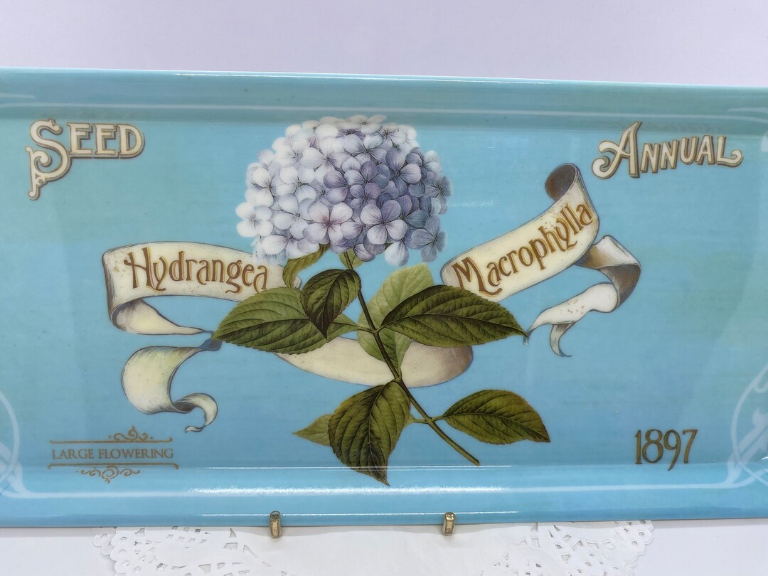 Dan Samuels Melamine Serving Tray Seed Annual Hydrangea Pattern Blue - Etsy