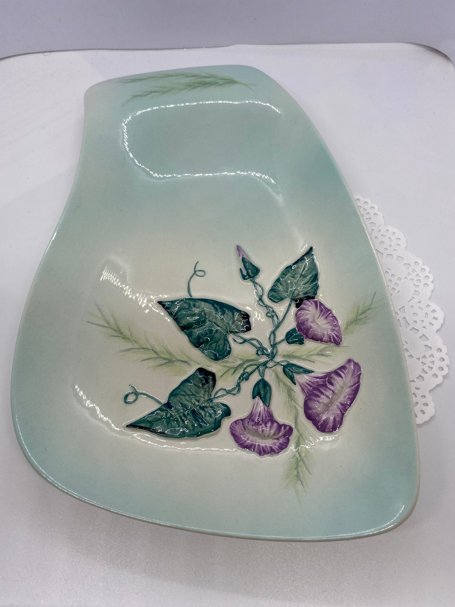 Vintage Carlton Ware Purple and Green Convolulus Pattern Sandwich Tray ...